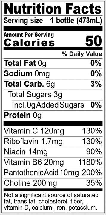 Nutritional Facts - Body Aqua | Beverage with a Purpose