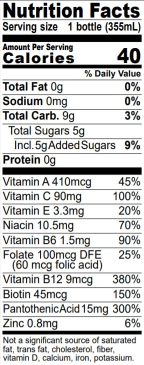 Nutritional Facts - Body Aqua | Beverage with a Purpose