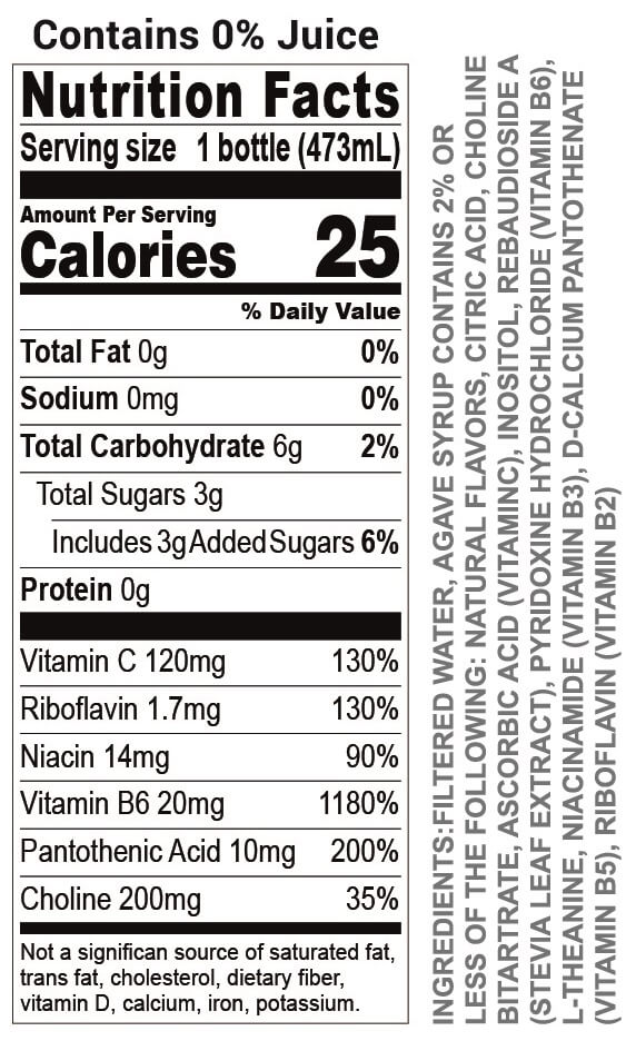 Nutritional Facts - Body Aqua | Beverage with a Purpose